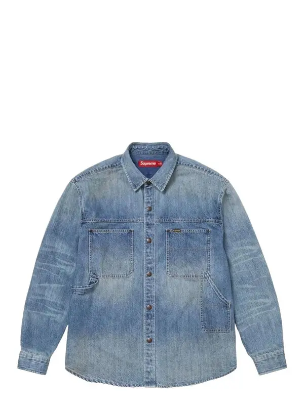 Supreme Ss26 Worn Snap Painter Shirt - Denim
