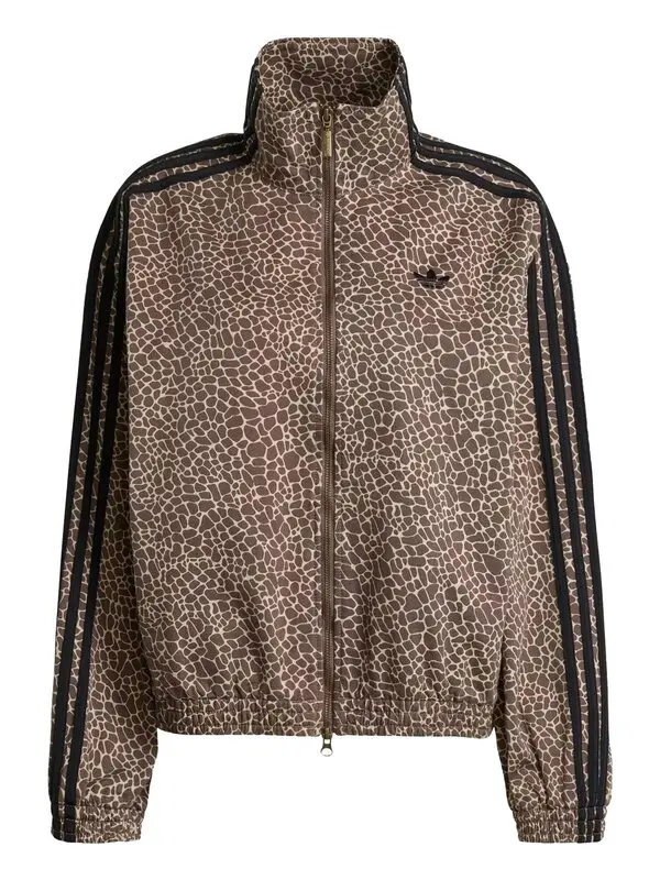 Adidas Firebird Oversized Printed Jacket - Earth Strata/stone Khaki
