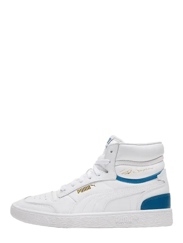 PUMA Ralph Sampson Mid Top Sneakers - White/blue/gold