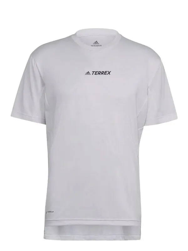 Adidas Solid Color Logo Round Neck Pullover Short Sleeve White T-shirt - Multi-color