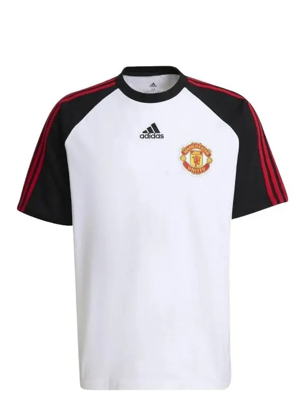 Adidas Manchester United Soccer/football Mufc Tg Tee Casual Sports Round Neck Colorblock Short Sleeve White - Multi-color