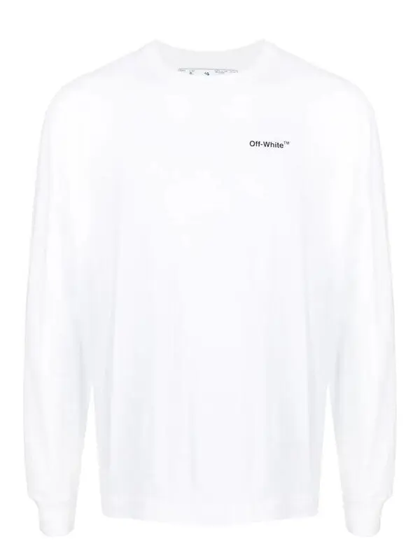 Off-White Ss22 Logo Printing Long Sleeves White T-shirt - Default Colorway