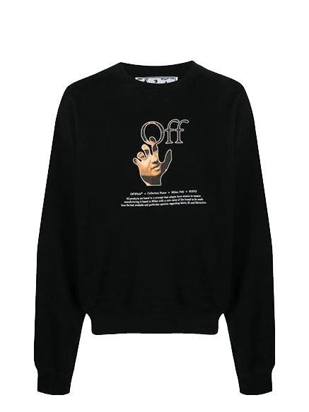 Off-White Black Logo Print Long Sleeve Sweatshirt - Multi-color