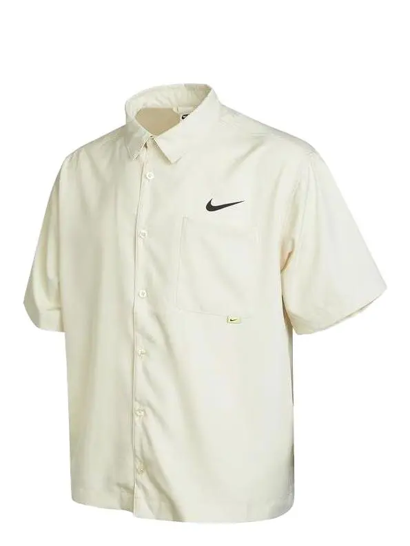 Nike Logo Single Breasted Solid Color Short Sleeve Lime Shirt - Default Color