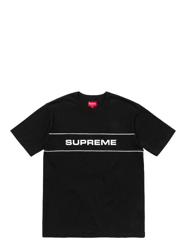 Supreme Ss18 Team Ringer Tee Logo Tee - Black