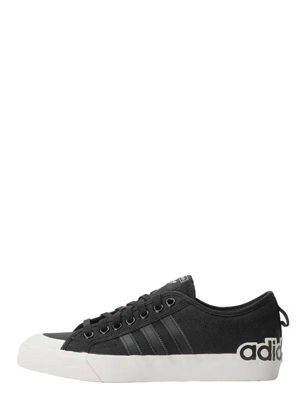 Adidas Nizza Low Top Sneakers With Oversize Heel Logo - Black