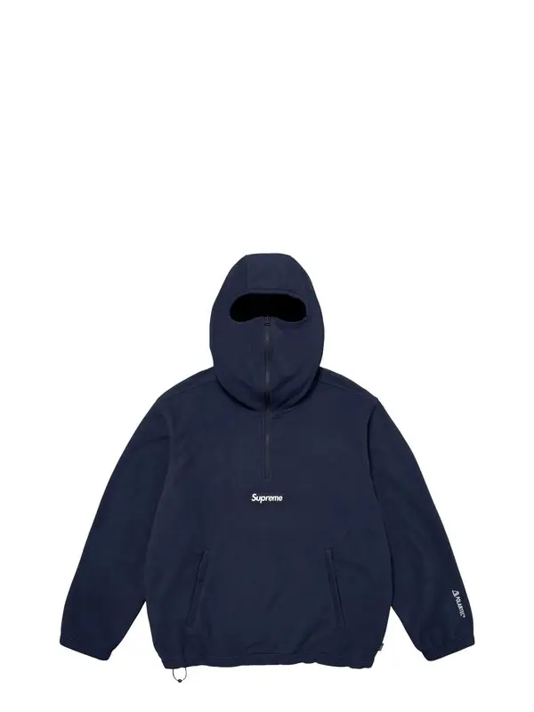 Supreme Fw25 Polartec Face Mask Half Zip Hooded Sweatshirt - Navy
