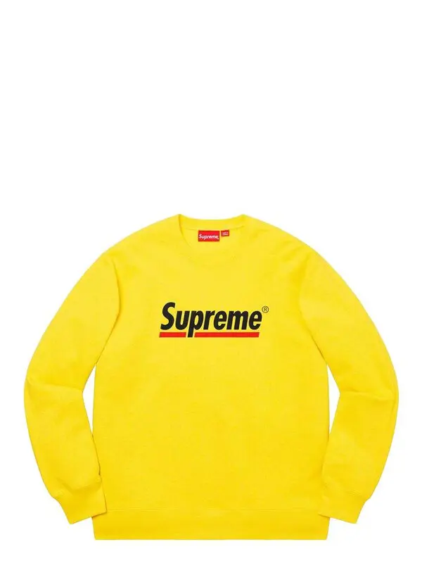 Supreme Underline Logo Crewneck - Yellow
