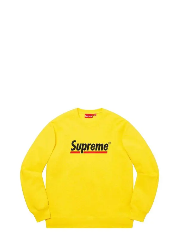 Supreme Underline Logo Crewneck - Yellow