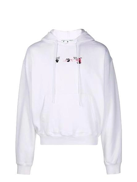 Off-White Arrow Pattern Alphabet" Hoodie - White