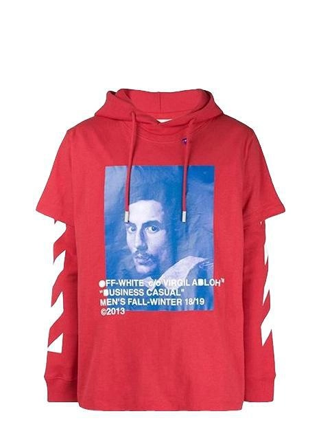 Off-White Portrait Graphic Hoodie - Red/blue