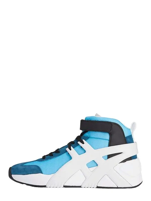 Onitsuka Tiger High Top Trainers With Logo Detail - Blue/white