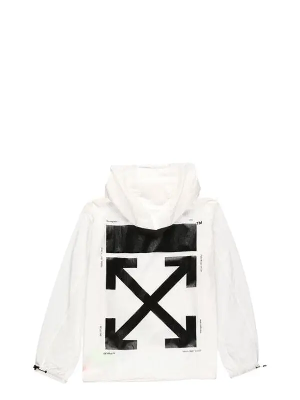 Off-White Fw19 Printing Pullover Hooded Jacket - White