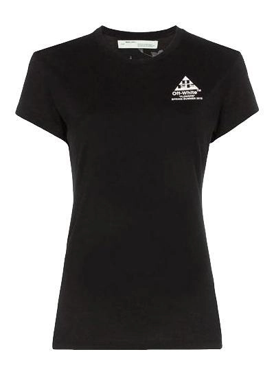Off-White Cotton Arrows Sketch Print Short Sleeve T-shirt - Black