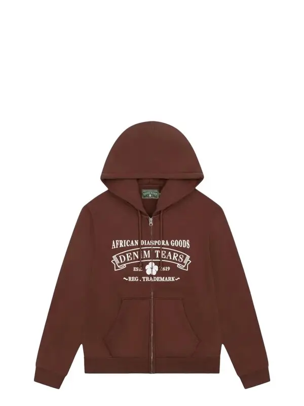 DENIM TEARS Adg Zip Hoodie - Brown