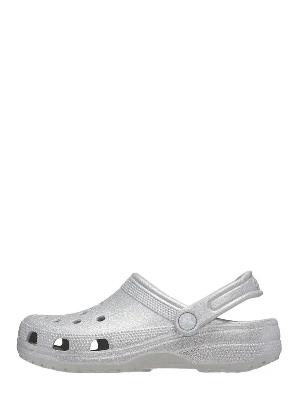 CROCS Classic Glitter Clogs - Silver