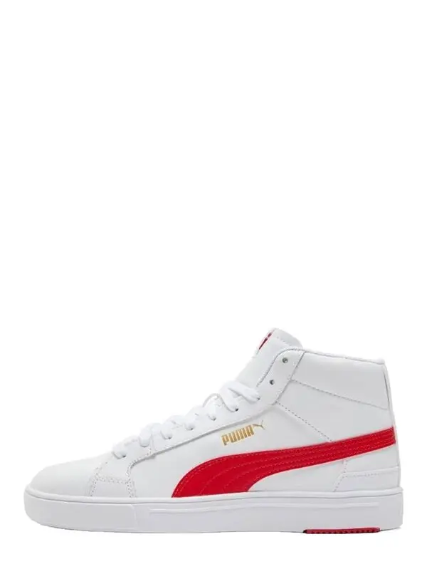 PUMA Serve Pro Lite Mid Top Sneakers - White/red