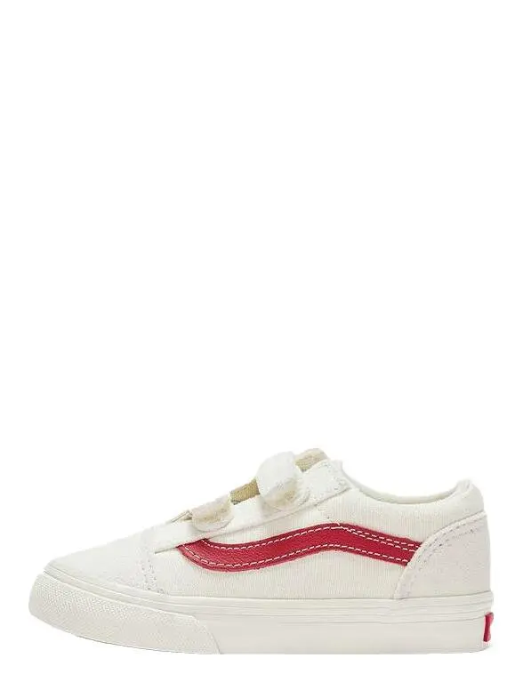 VANS Old Skool V Retro Low Top Sneakers - White/red