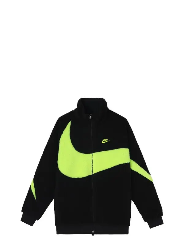 Nike Big Swoosh Reversible Boa Jacket - Black/neon
