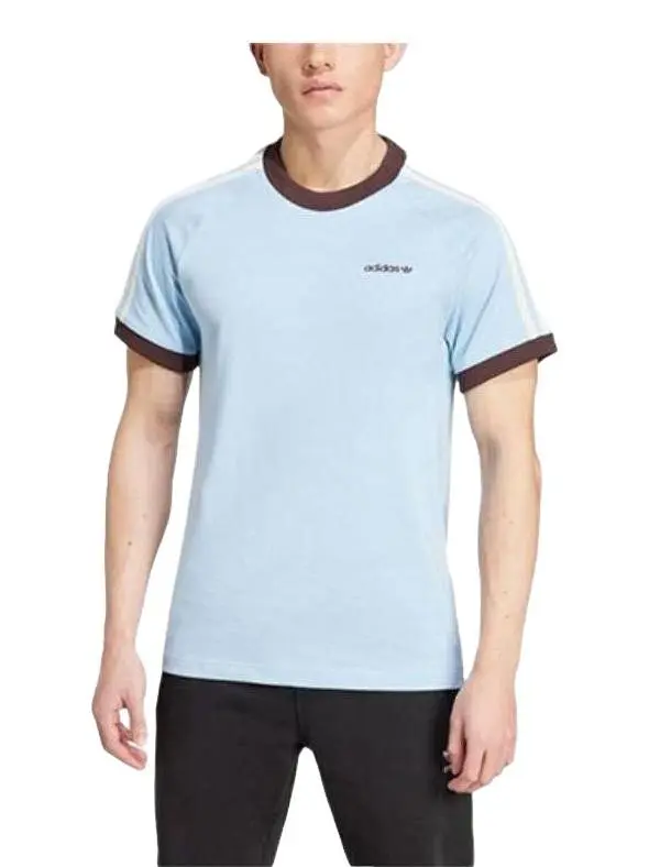 Adidas Originals Small Logo Stripe Crew Neck T-shirt - Blue