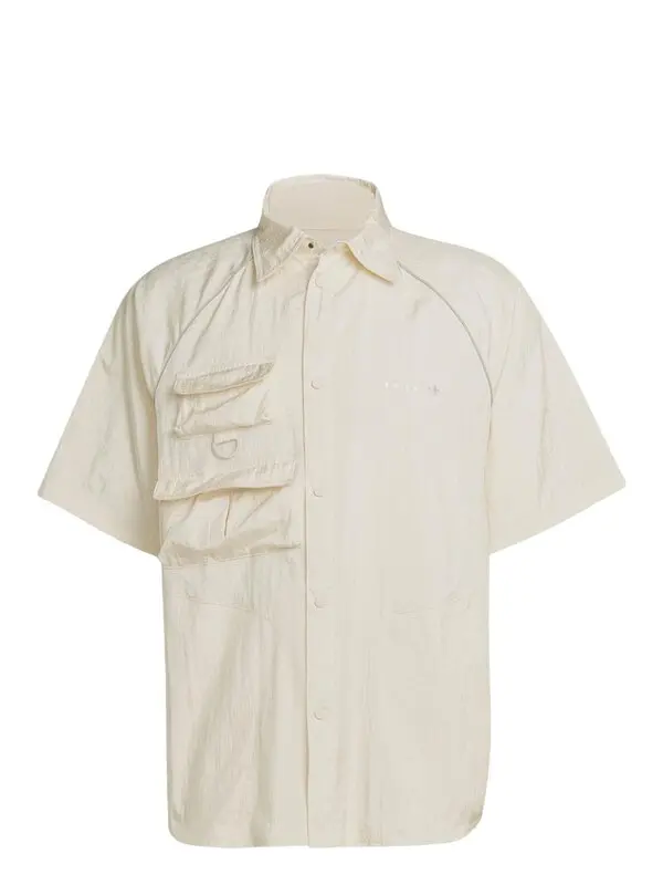 Adidas Originals Solid Color Single Breasted Short Sleeve Beige Shirt - Default Color