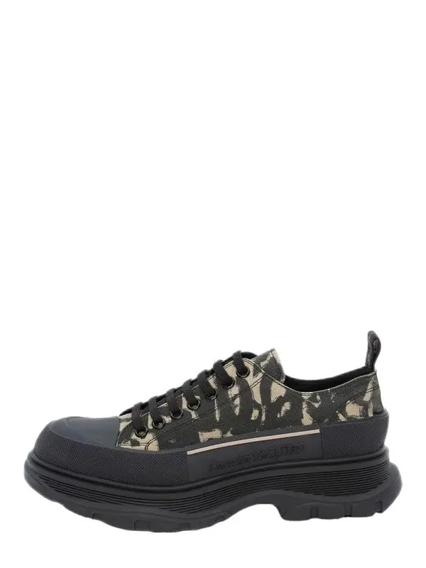 Alexander McQueen Graffiti Tread Slick Lace-up Sneakers - Beige/green/black