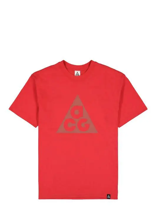 Nike Triangle Logo Printing Sports Round Neck Short Sleeve Red T-shirt - Multi-color