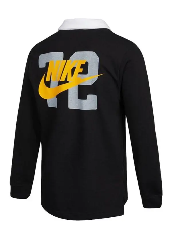 Nike Rugby Long Sleeve Knit Polo Shirt - Black