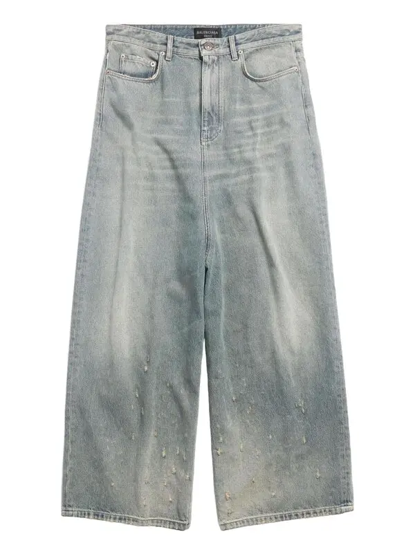 Balenciaga Low Crotch Wide Leg Jeans - Light Blue