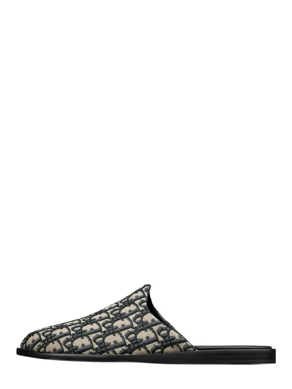Dior Oblique Jacquard Mule - Beige/black Dior Oblique Jacquard