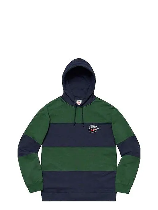Supreme X Nike Stripe Hooded Sweatshirt - Blue