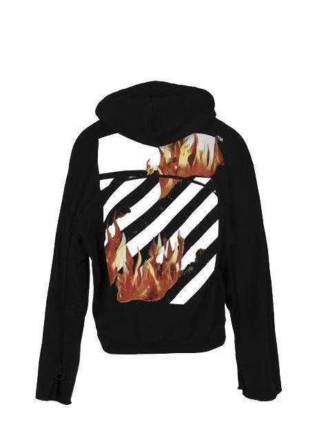 Off-White Flame Graphic Hoodie - Black