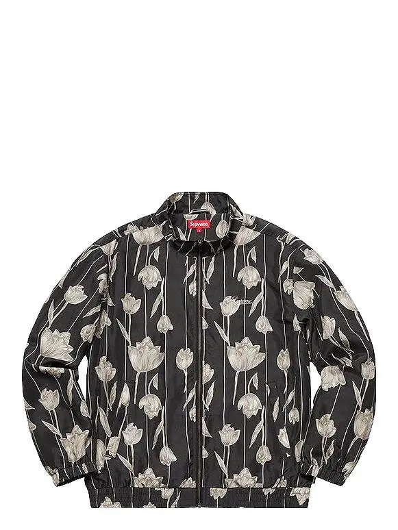 Supreme Ss19 Floral Silk Track Jacket - Black