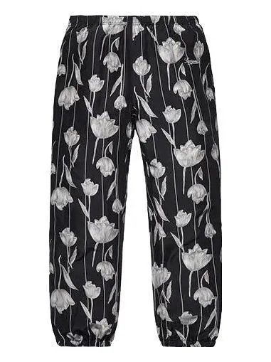 Supreme Ss19 Floral Silk Track Pant Flowers Bundle Feet Casual Pants - Black