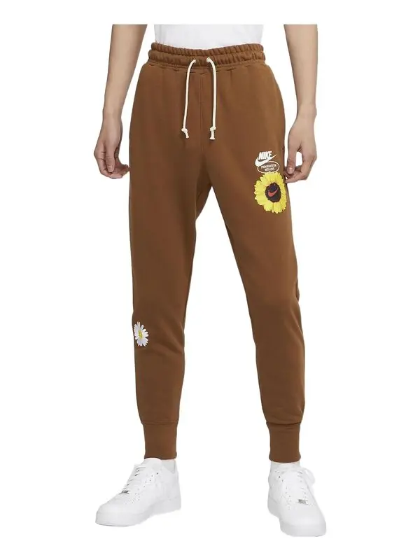 Nike Knit Embroidered Sports Pants/trousers/joggers Brown - Default Color