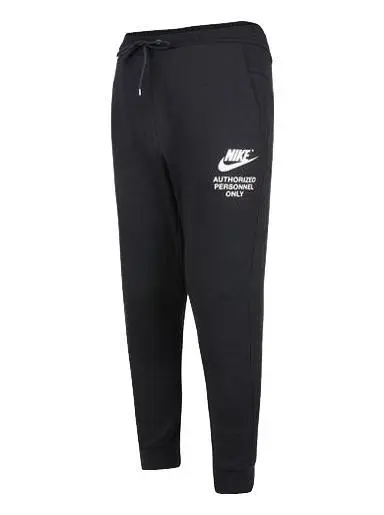 Nike Logo Alphabet Printing Knit Bundle Feet Sports Pants/trousers/joggers Autumn - Black