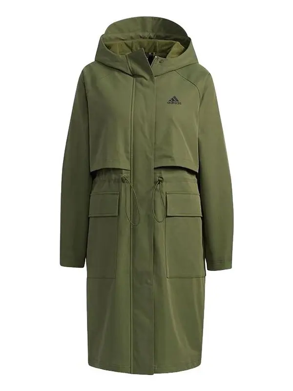 Adidas Long Fleece-lined Hooded Windbreaker Jacket - Default Color