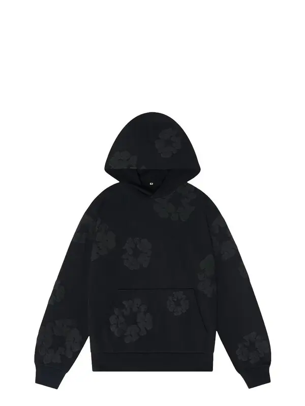 DENIM TEARS Cotton Wreath Hooded Sweatshirt - Black Monochrome