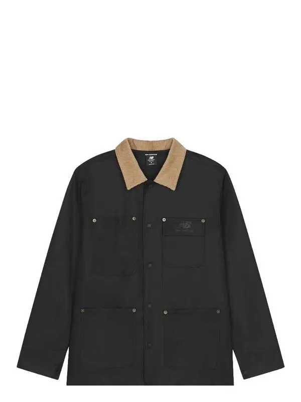 NEW BALANCE Utility Jacket With Corduroy Collar - Black/brown