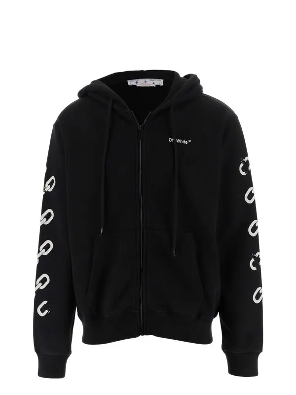 Off-White Chain Logo Zip Up Hoodie - Default Color