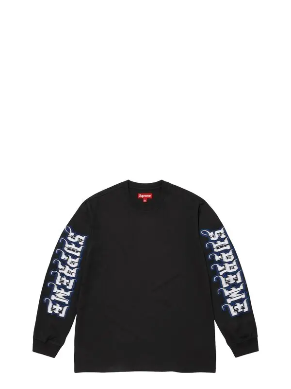Supreme Intarsia Sleeve Long Sleeve Top - Black