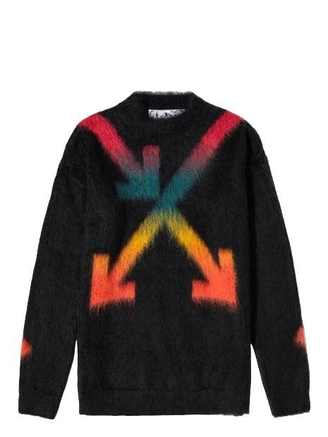 Off-White Rainbow Gradient Arrow Knit Sweater - Black