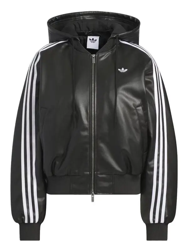 Adidas Double Leather Jacket - Black