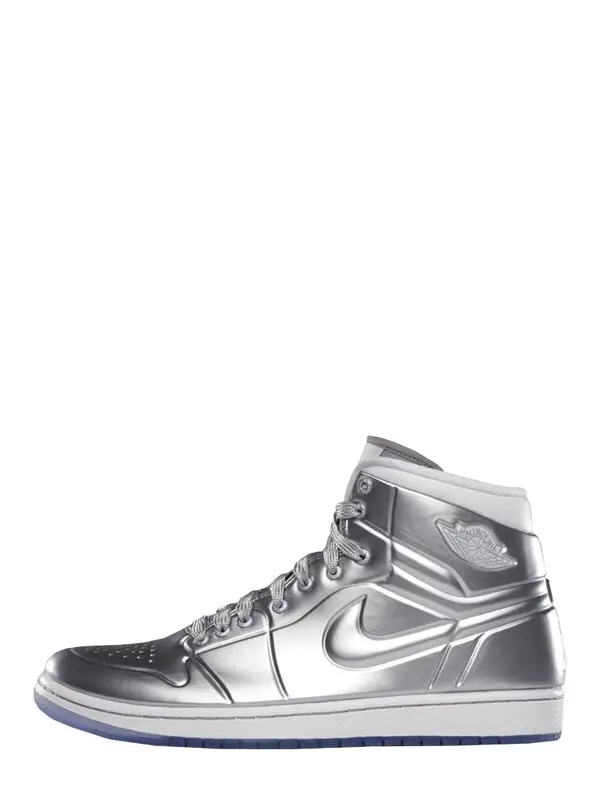 JORDAN 1 Anodized High Top Sneakers - Metallic Silver/white