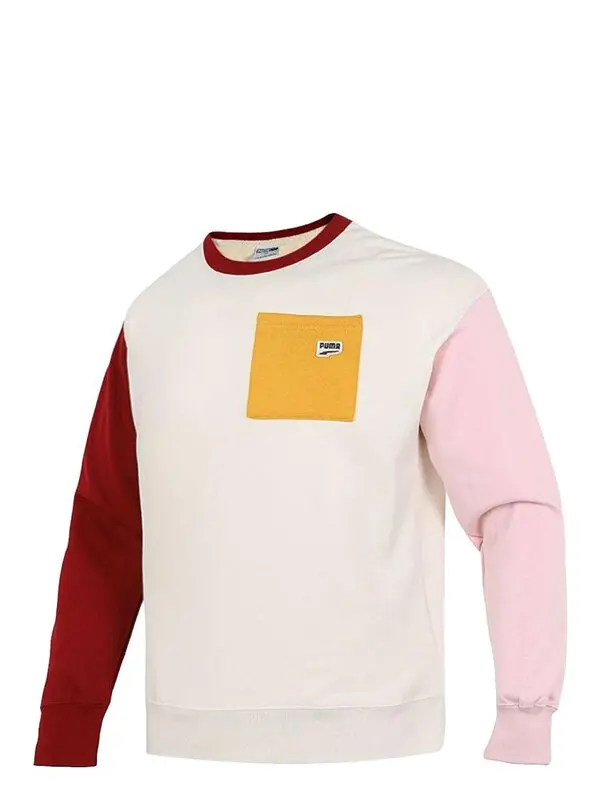 PUMA Colorblock Sports Knit Pullover - Creamy
