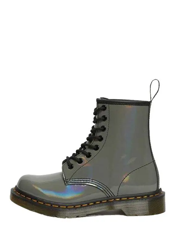 Dr. Martens 1460 Rainbow Patent Lace Up Boots - Gunmetal