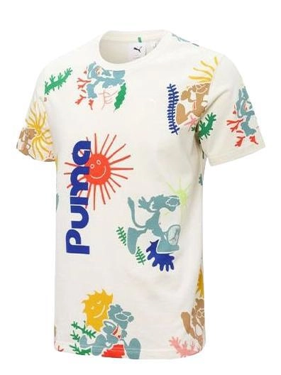 PUMA Adventure Planet All Over Print Tee - White