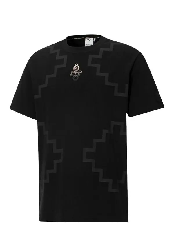 PUMA X Pronounce Elevated Tee Crossover Geometry Pattern Athleisure Casual Sports Short Sleeve - Black