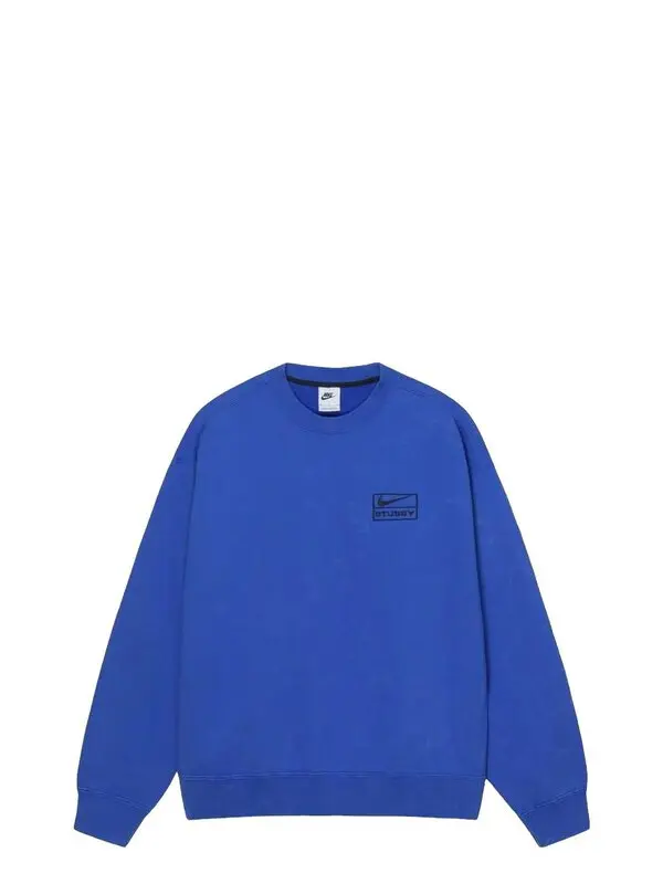 Nike X Stussy Acid Wash Crew Fleece - Blue
