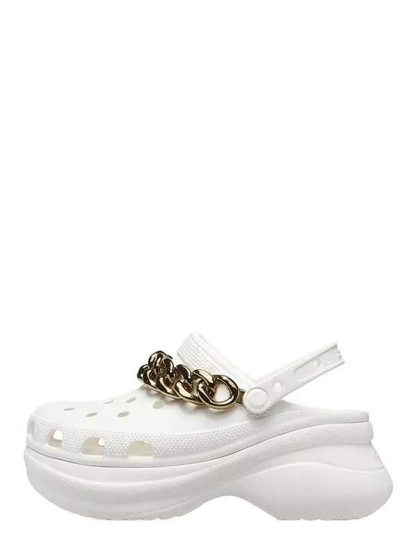 CROCS Retro Chain Platform Sandals - White/gold